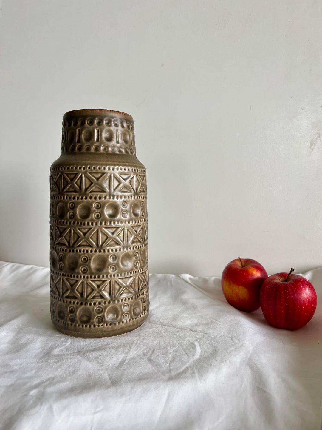 Bodo Mans for Bay Keramik Vintage Vase, West Germany, 1970's, Brown ...