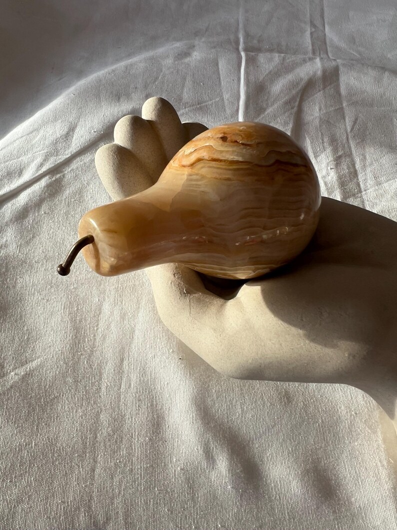Vintage Natural Stone Paperweight, Marble Pear Shape, Desk or Shelf ...