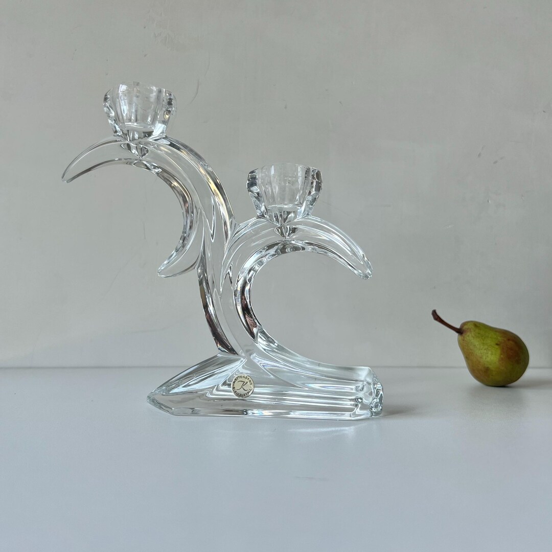 Vintage Crystal Candelabra, Rattenberger, Mid Century Candlestick, MCM ...