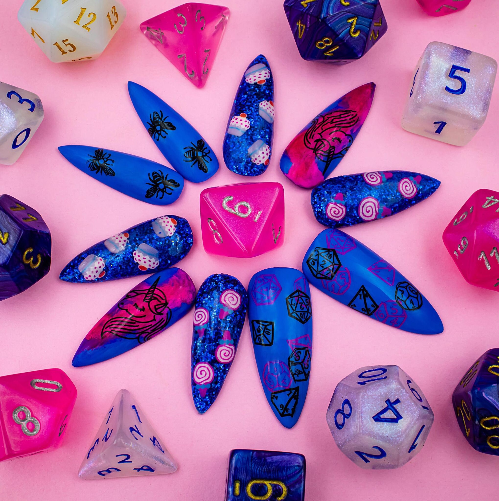 Dust of Deliciousness Jester Inspired Nails Critical Role | Etsy