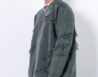 Distressed Sweater - Etsy