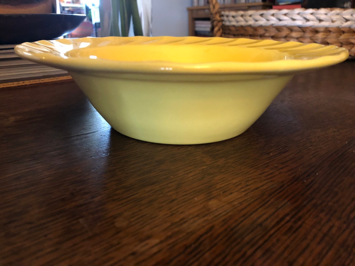Vintage Metlox Poppy Trail Yorkshire Swirl Yellow Serving Bowl - Etsy