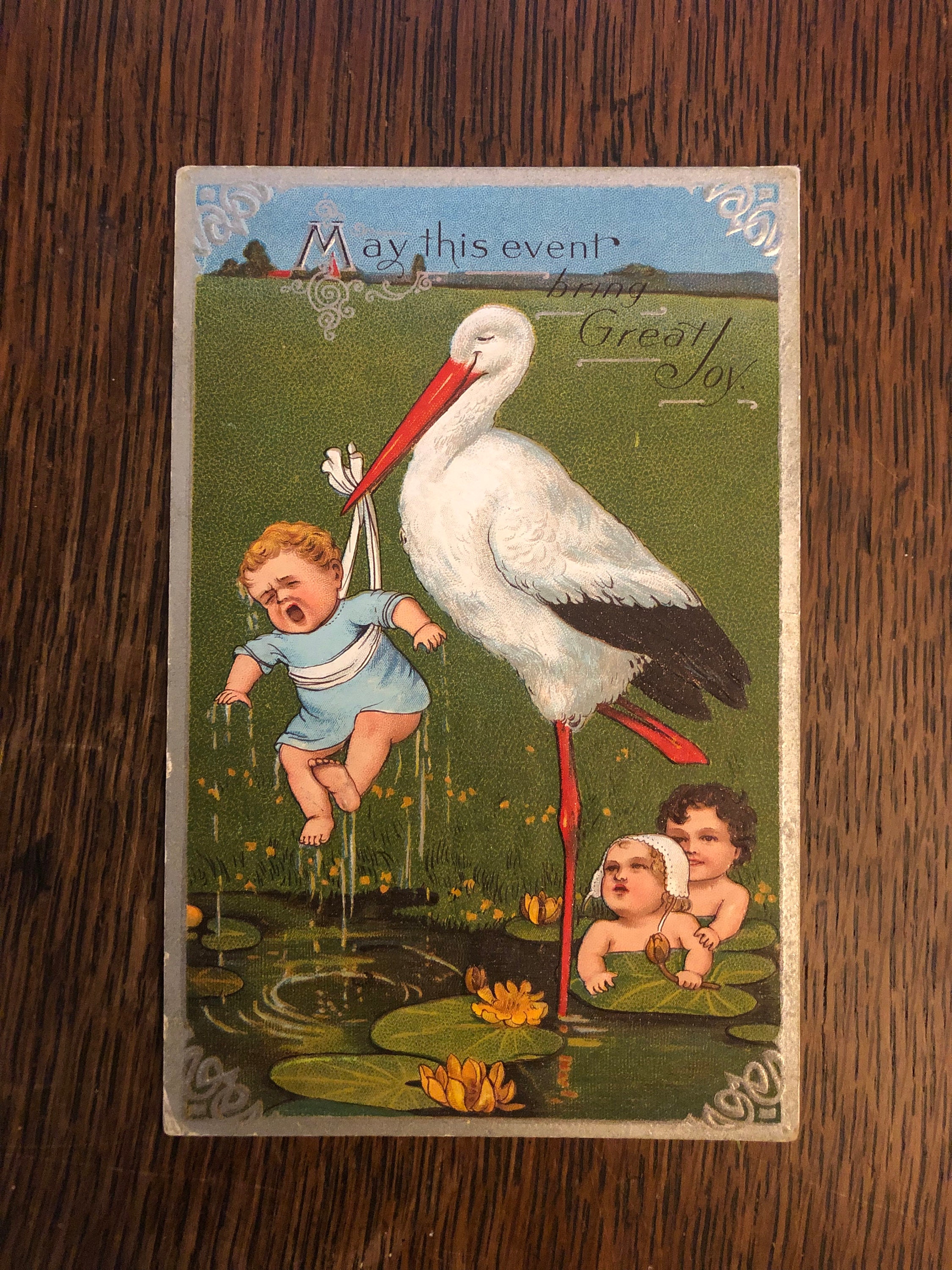 Vintage Baby and Stork Postcards 1911 Set of 2 - Etsy