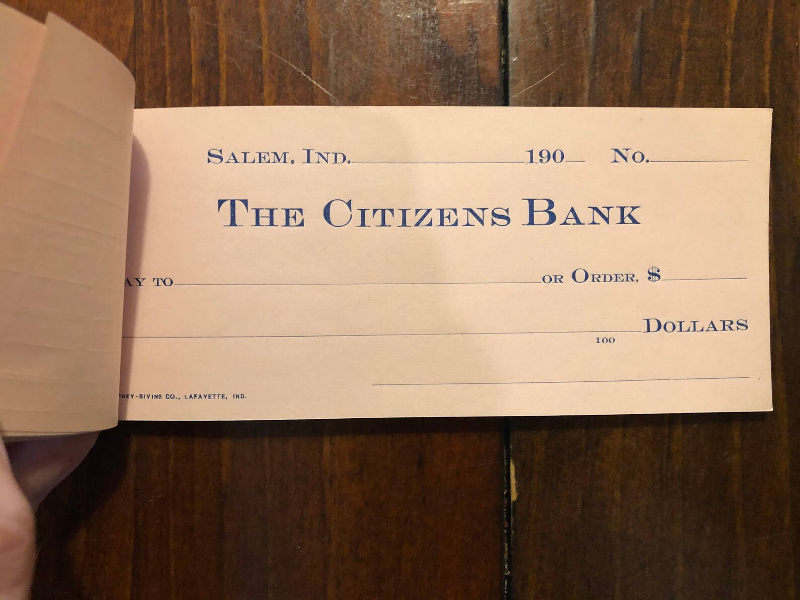 Vintage Checkbook Citizens Bank Salem Ind. 1900s - Etsy