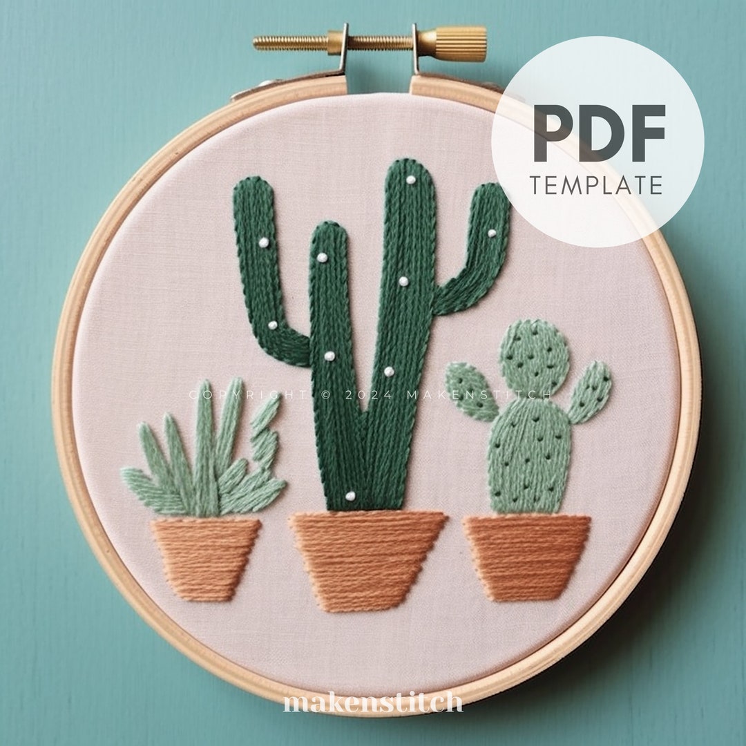 Cactai Hand Embroidery Pattern, Cactai Design, Houseplant Hand ...