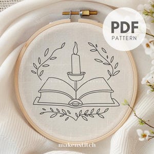 Witch Spellbook Hand Embroidery Pattern, Book Embroidery Pattern, Book ...