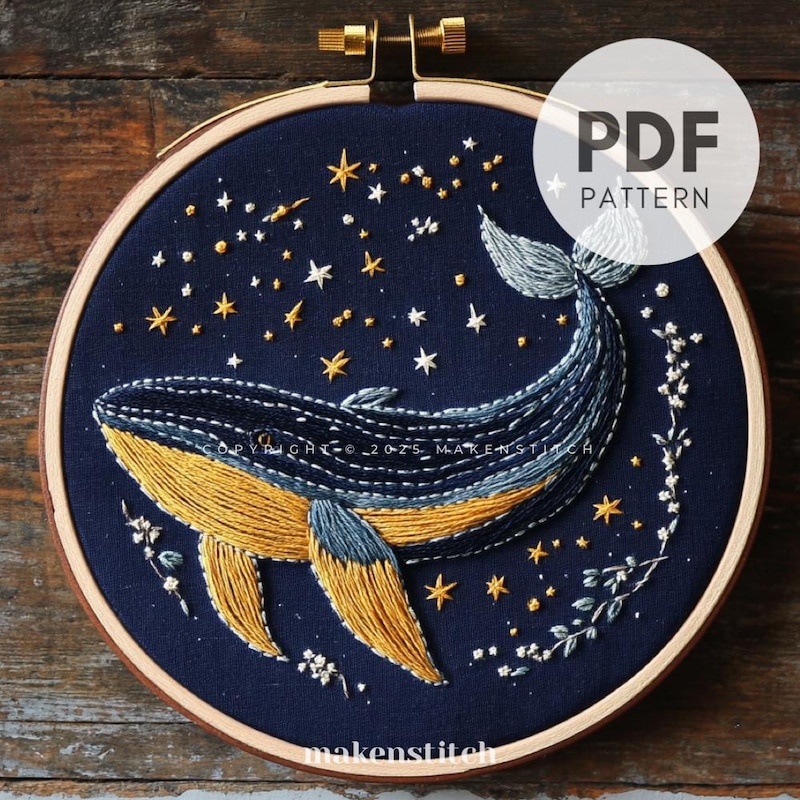 Whale Embroidery - Etsy