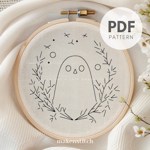 Minimalist Ghost Hand Embroidery Pattern, Halloween Hand Embroidery ...
