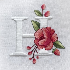 Floral Alphabet Hand Embroidery Pattern, Letters Hand Embroidery ...
