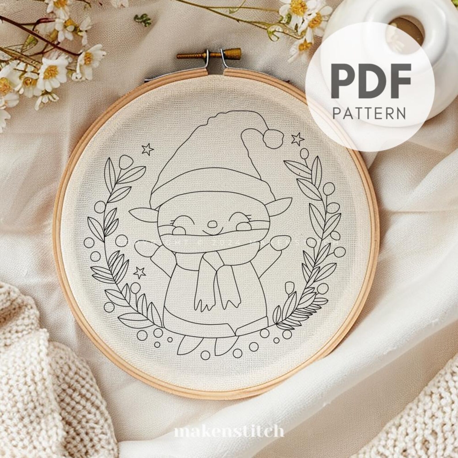 Christmas Elf Hand Embroidery Pattern: DIY Ornament (PDF) - Etsy
