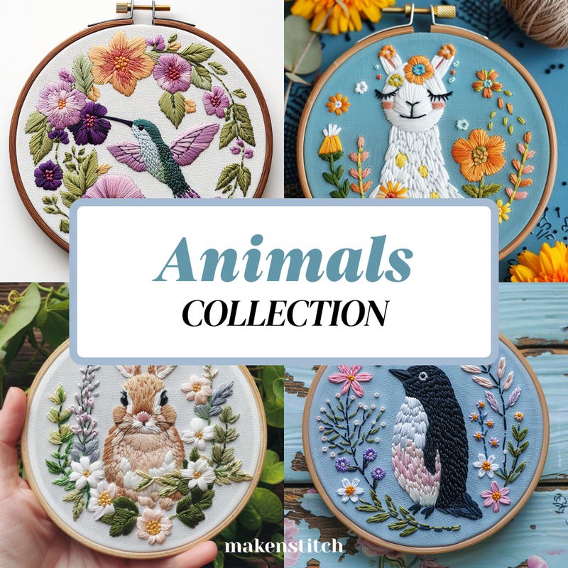 Animal Embroidery - Etsy