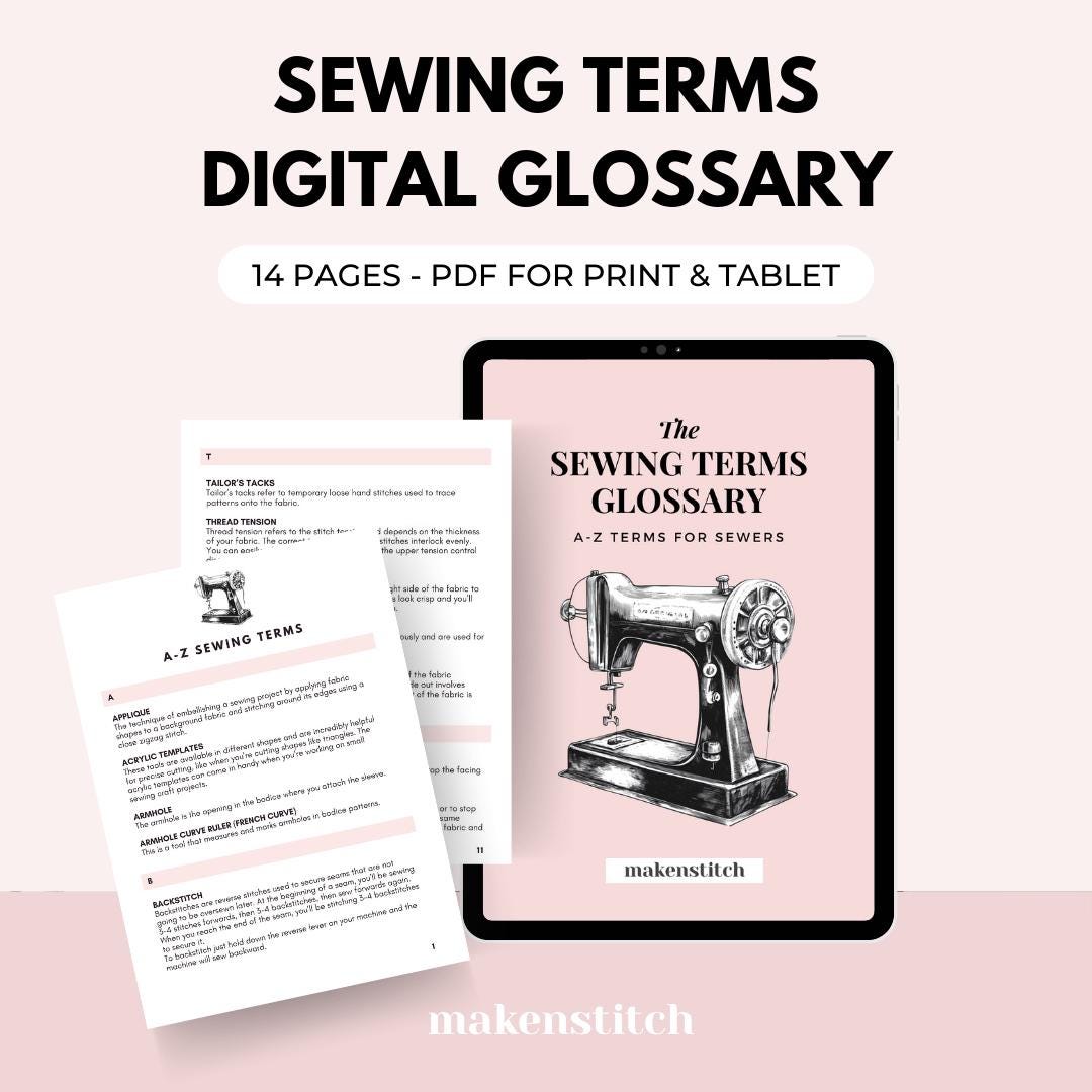 Printable Sewing Terms Glossary, Essential Sewing Terms and Acronyms ...
