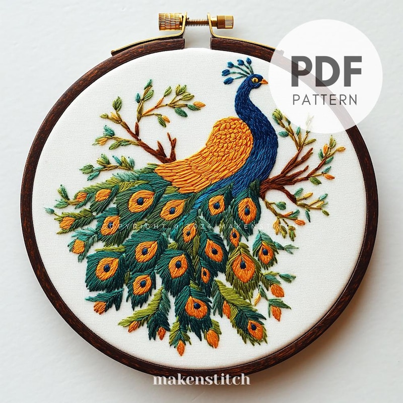 Peacock Embroidery - Etsy