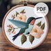 Hummingbird Hand Embroidery Pattern, Hummingbird Pattern, Bird Pattern ...