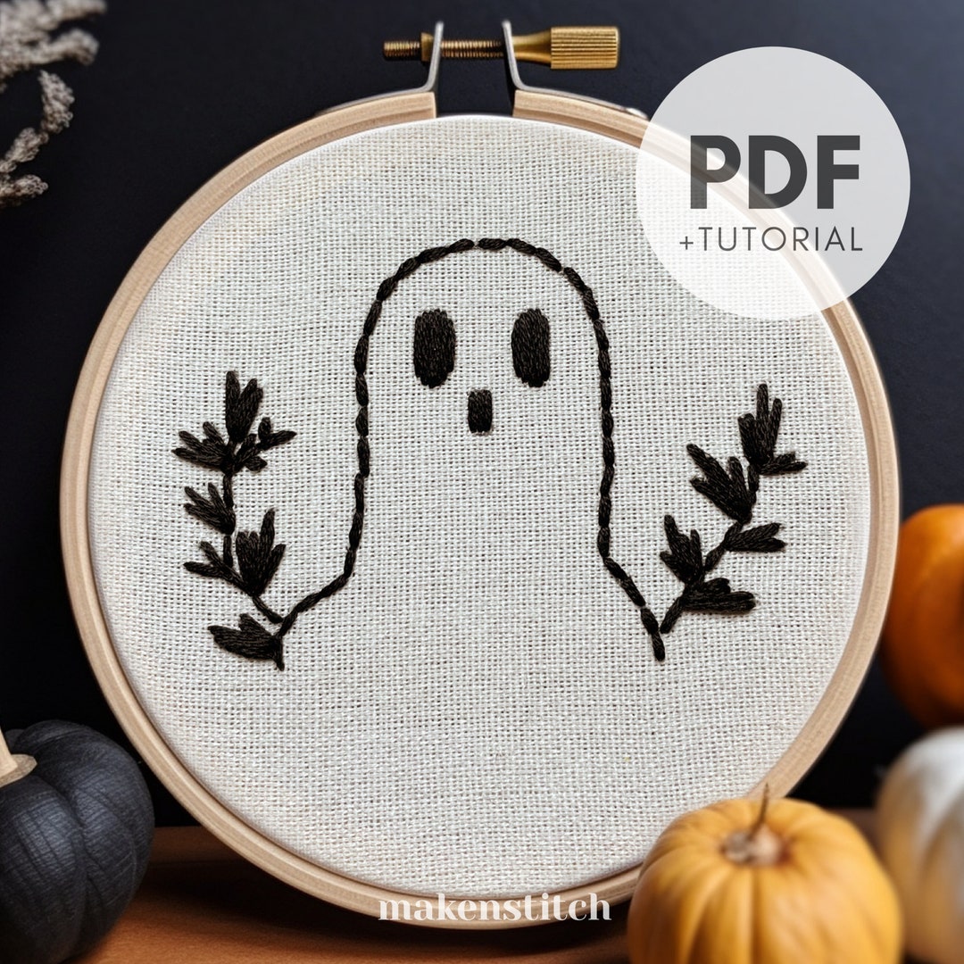 Halloween Ghost Hand Embroidery Pattern: Beginner Design (PDF) - Etsy