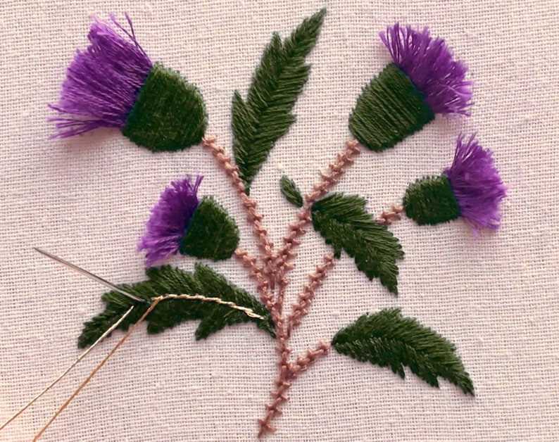 PDF Pattern Thistle Flower Floral Embroidery Pattern - Etsy