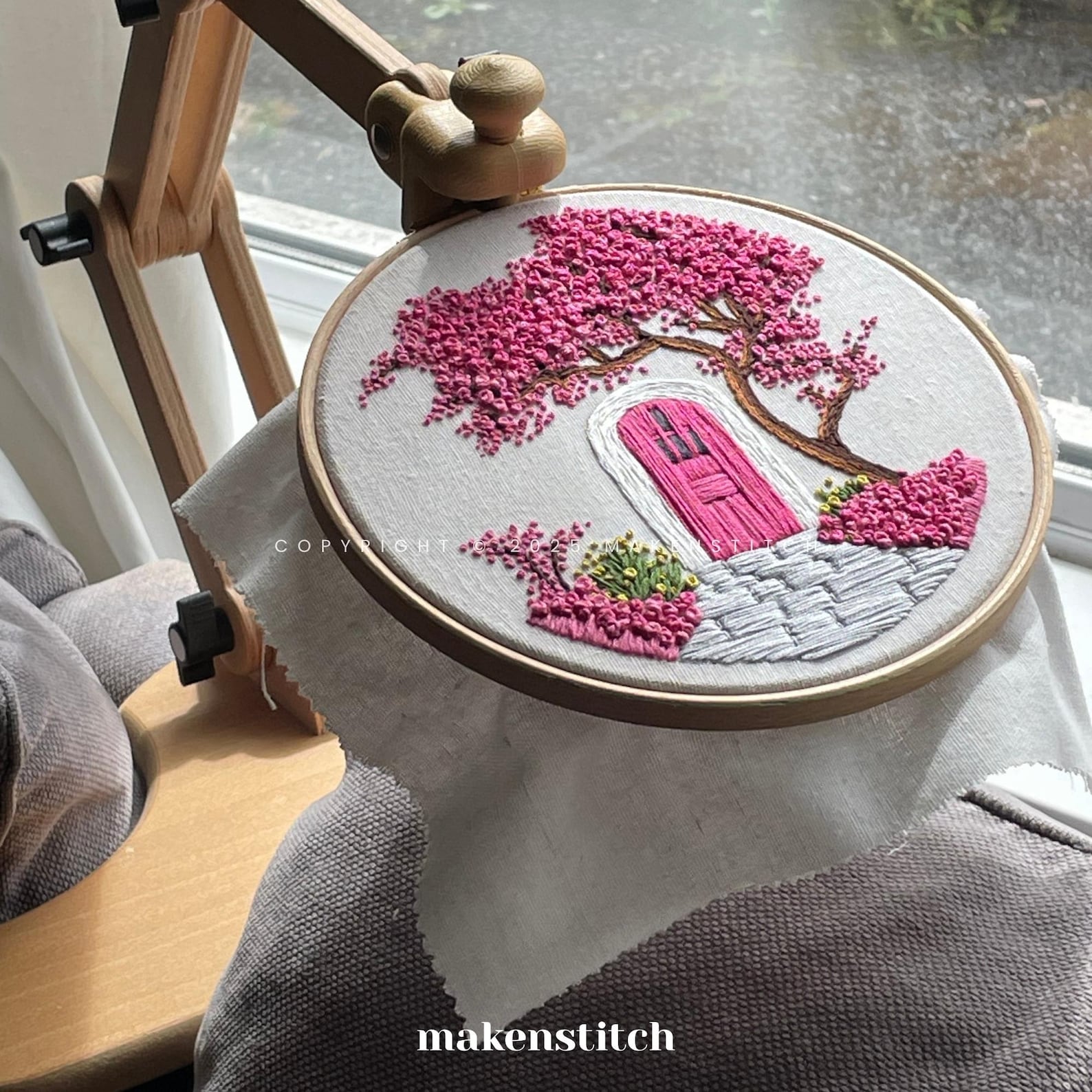 Cherry Blossom Tree Hand Embroidery Pattern, Sakura Tree Embroidery ...