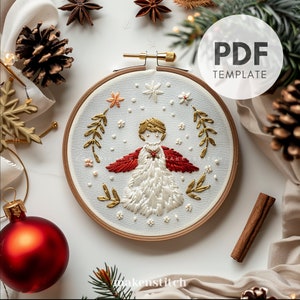 Christmas Angel Hand Embroidery Pattern, Christmas Angel Embroidery ...