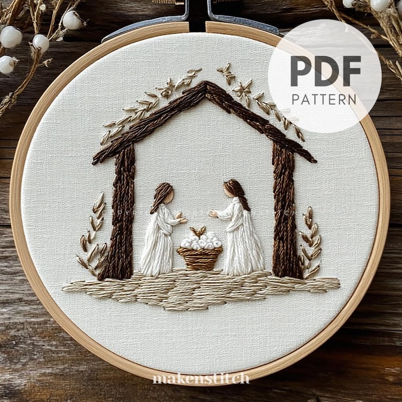 Nativity Embroidery - Etsy
