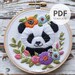 Panda Floral Hand Embroidery Pattern: Beginner Animal Design (PDF) - Etsy