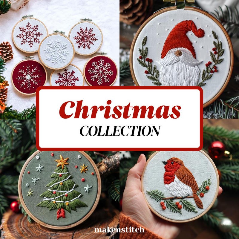 Christmas Embroidery - Etsy