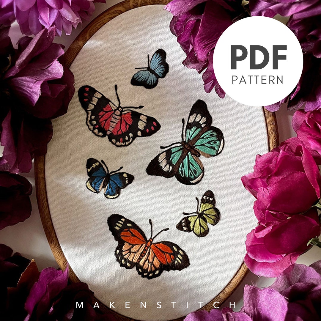 Butterfly Hand Embroidery Pattern, Butterfly Hand Embroidery Design ...