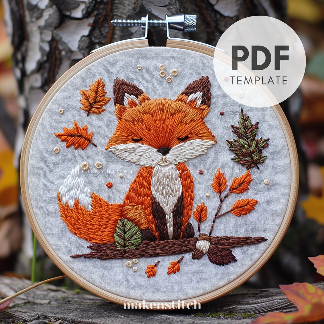 Fox Hand Embroidery Pattern, Fox Pattern, Hand Embroidery Pattern ...