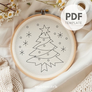 Christmas Tree Hand Embroidery Design, Christmas Tree Pattern ...
