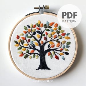 Tree of Life Hand Embroidery Pattern, Tree Embroidery Pattern, Colorful ...