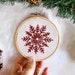 Snowflake Hand Embroidery Design, Set of 6 Ornaments, Snowflake Hand ...