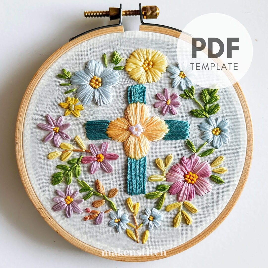 Cross Hand Embroidery Pattern, Hand Embroidery Pattern Cross, Cross ...