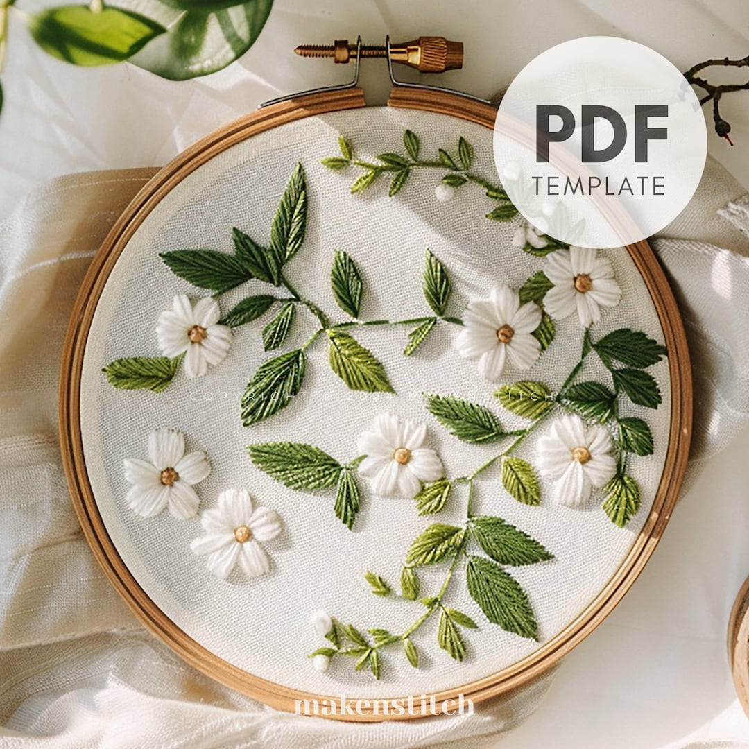 Spring Flowers Hand Embroidery Design, Floral Pattern, Flowers Hand ...