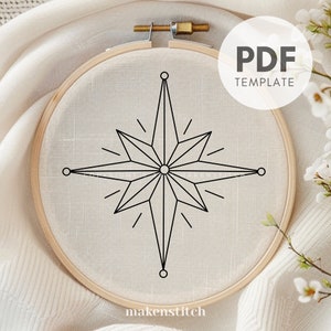 Festive Star Christmas Hand Embroidery Pattern (PDF Download) - Etsy
