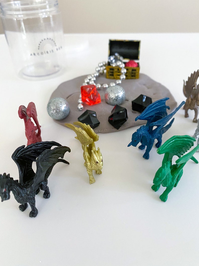 DRAGON PARTY FAVOR Play Dough Jars - Kids Sensory Toys - Monster ...