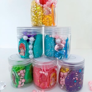 PRINCESS Play DOUGH JARS and Sensory Kit Party Favor - Girls Birthday ...