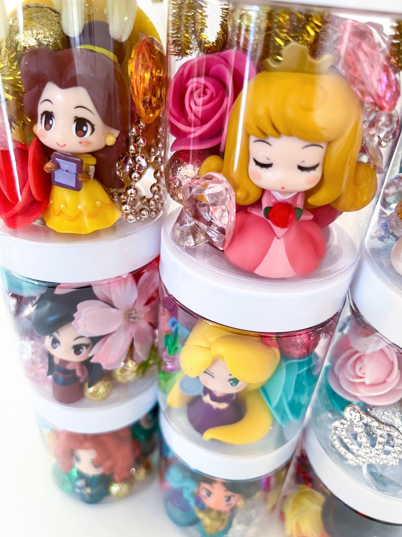 Princess Play Dough Jars,princess Birthday Favors,princess Birthday ...