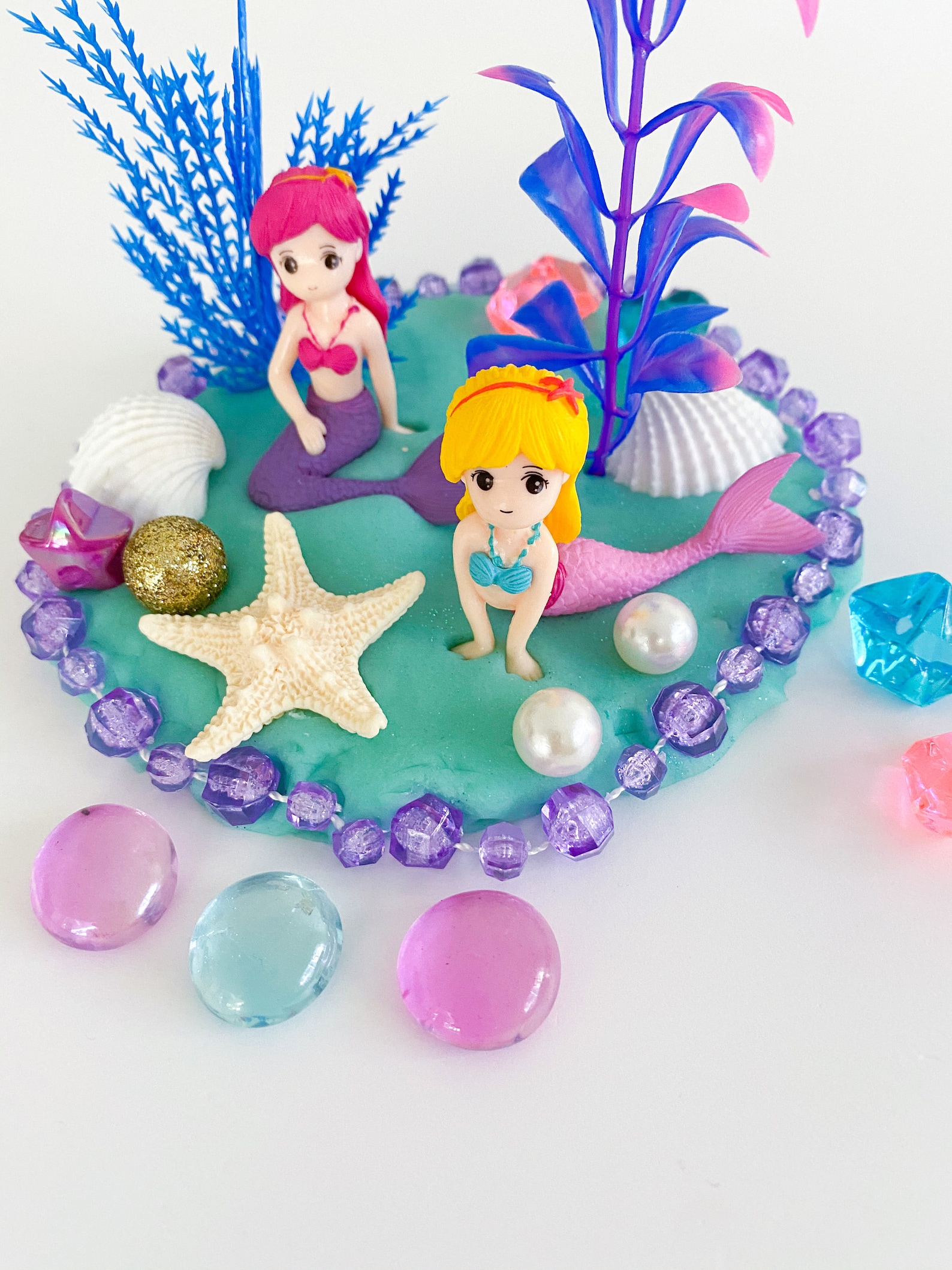 Mermaid Play Dough Kit,summer Play Dough Jars,mermaid Birthday,mermaid ...