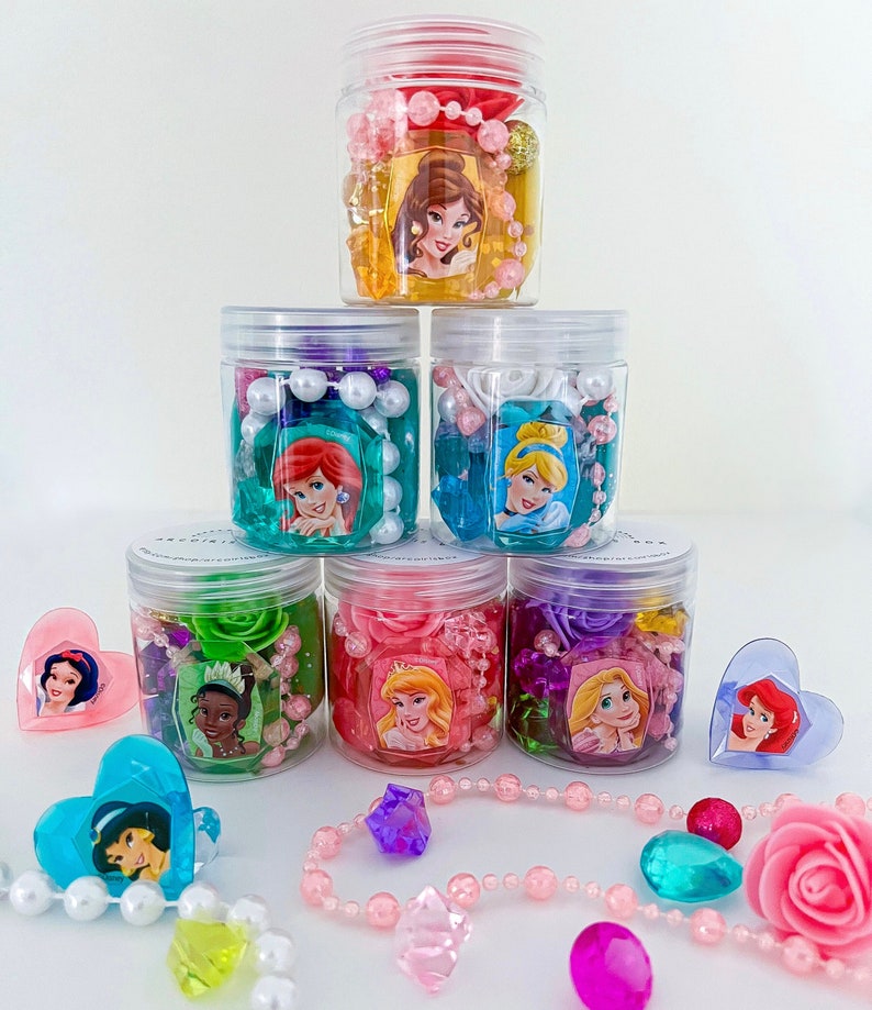 PRINCESS Play DOUGH JARS and Sensory Kit Party Favor - Girls Birthday ...