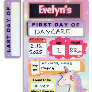 Unicorn First Day of School Sign, Custom Back to School Board, Dry ...