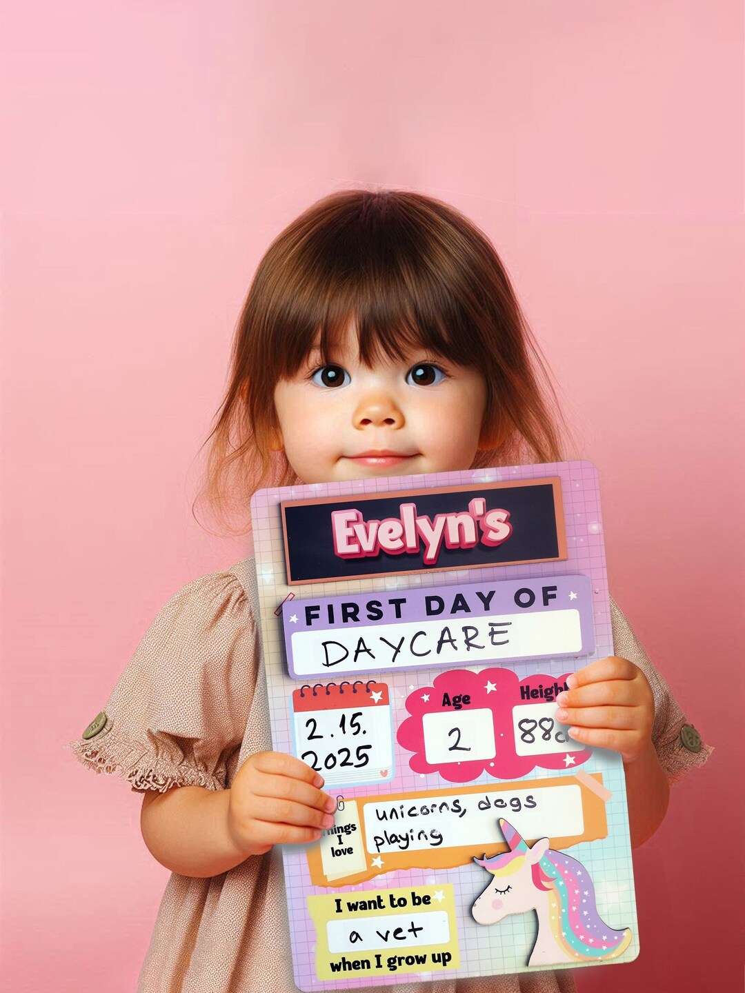 Unicorn First Day of School Sign, Custom Back to School Board, Dry ...