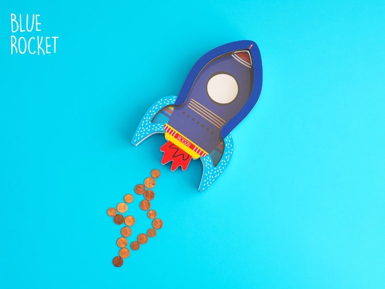 Rocket Personalized Money Bank Rocket Name Piggy Bank Custom - Etsy