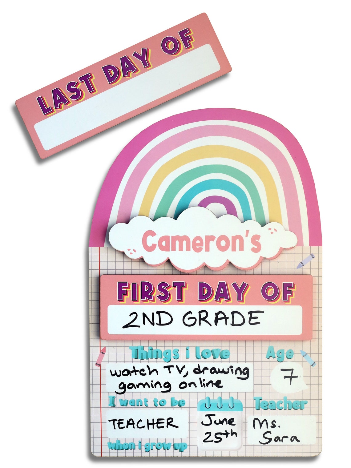 First Day of School Sign, Back to School Board, Dry Erase Sign, 1st Day ...