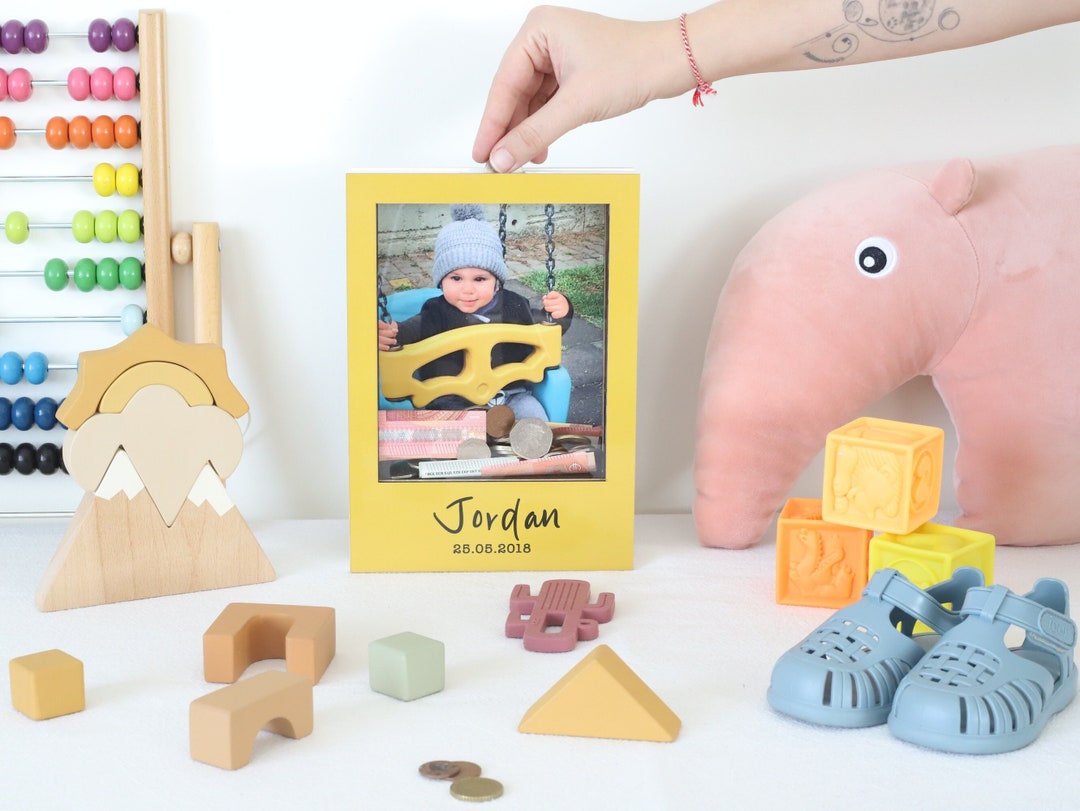 Baby's First Birthday Shadow Box Wooden Frame, Personalized Baby ...