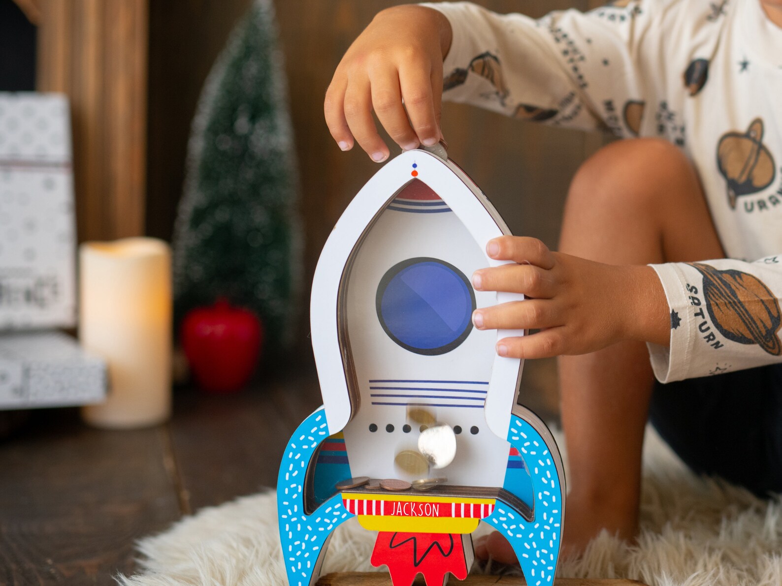 Rocket Personalized Money Bank, Rocket Name Piggy Bank, Custom Rocket ...