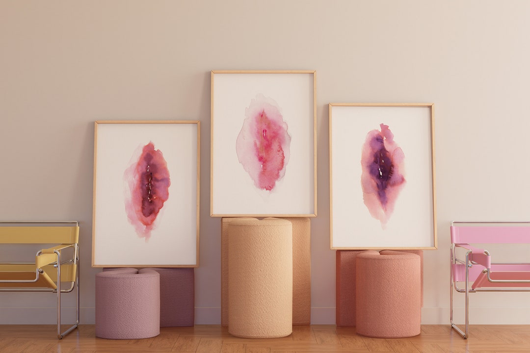 Vulva, Set Print, Yoni, Woman, Feminism, Print, Female Power, Recycled ...