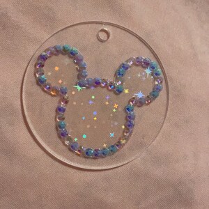 Mickey and Minnie Mouse Rhinestoned Sun-catcher Rear View Mirror Car ...