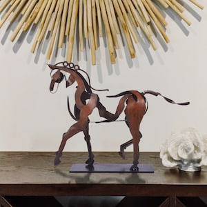 Hand-painted Metal Horse Statue: Rustic Home Decor (13.4"l X 4"w X 11.5 ...