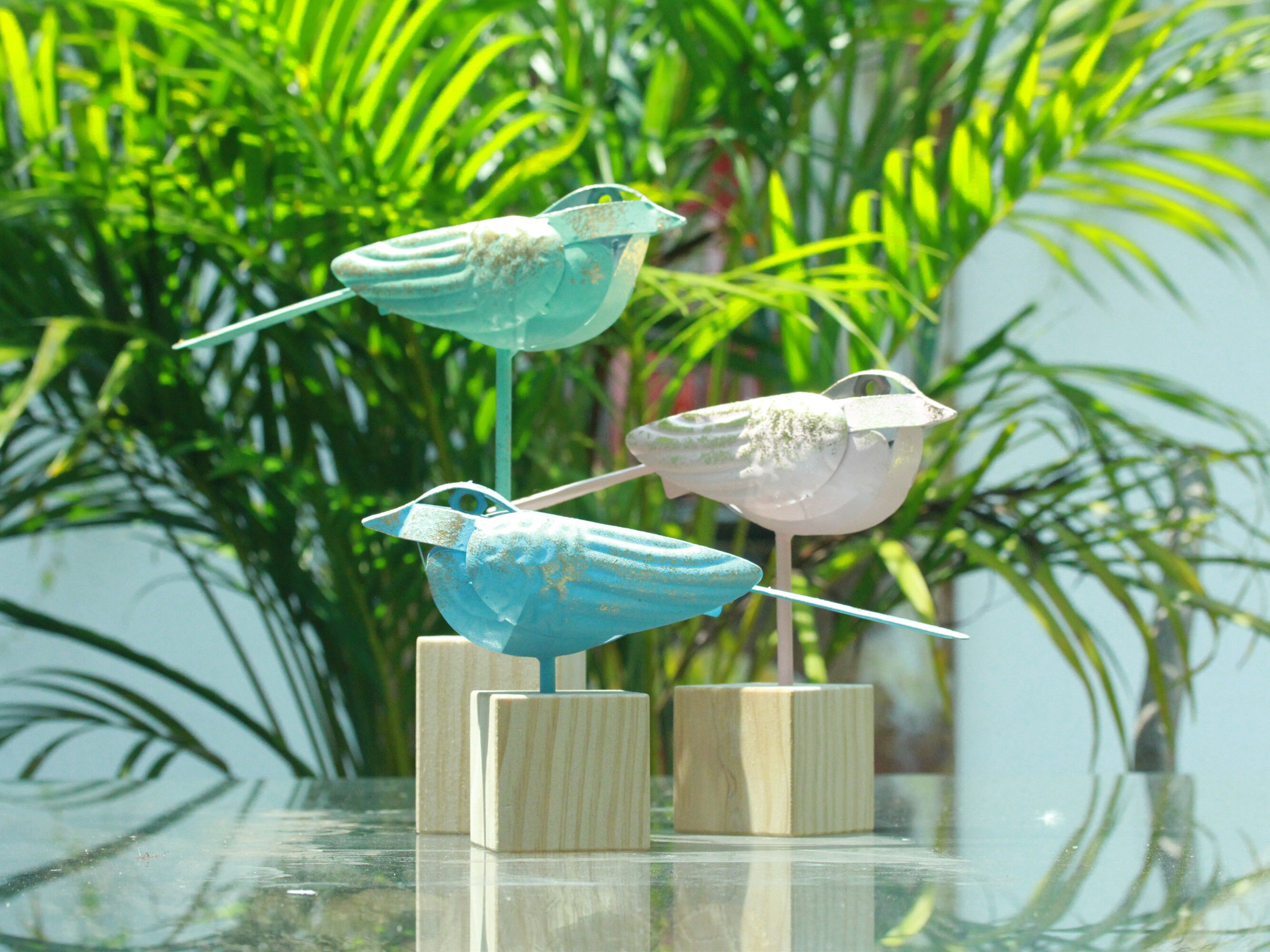 Handmade & Hand-painted Bird Statue, Metal Bird Sculpture With Solid ...