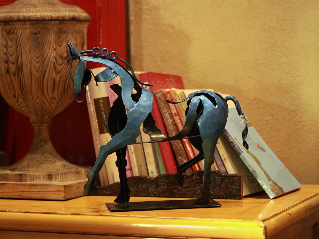 Handmade Metal Horse Statue: Rustic Home Decor Sculpture - Etsy