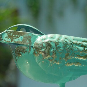 Handmade & Hand-painted Bird Statue, Metal Bird Sculpture With Solid ...